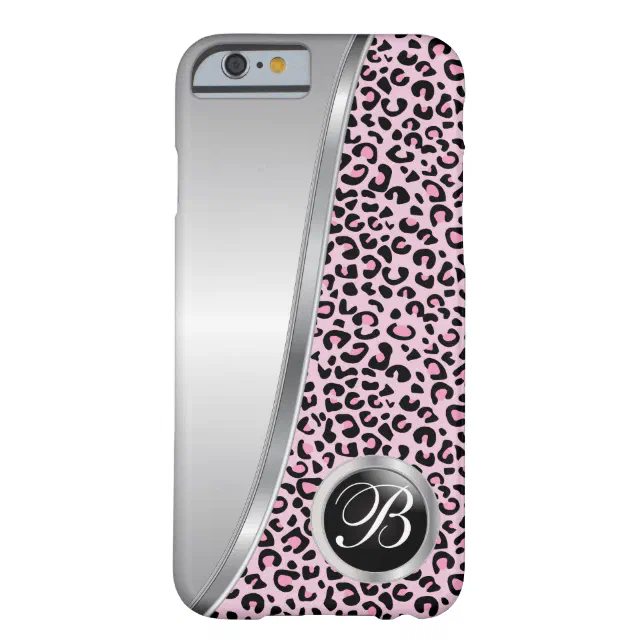 Black and Light Pink Leopard Print | Monogram Case-Mate iPhone Case ...