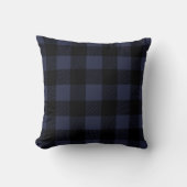 Black and Navy Preppy Buffalo Check Plaid Throw Pillow | Zazzle