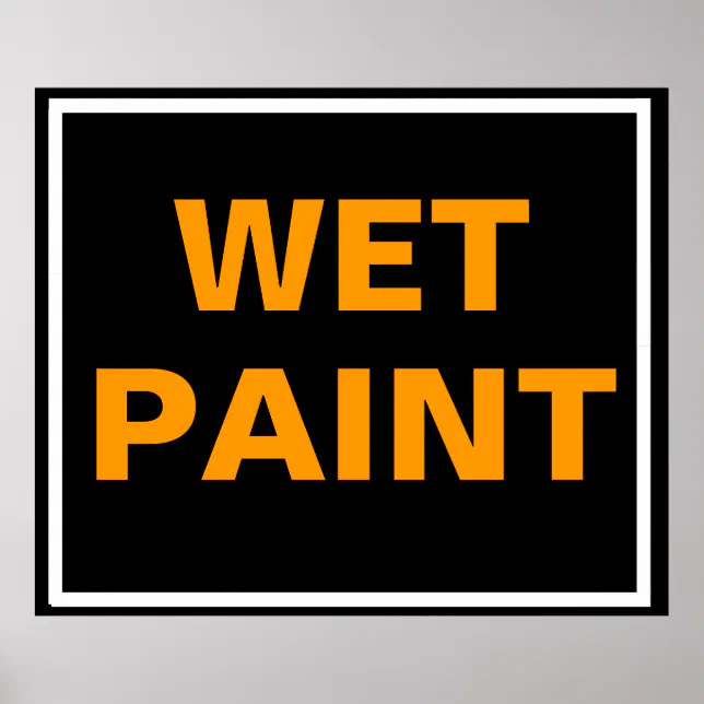 Black and Orange Wet Paint Poster | Zazzle