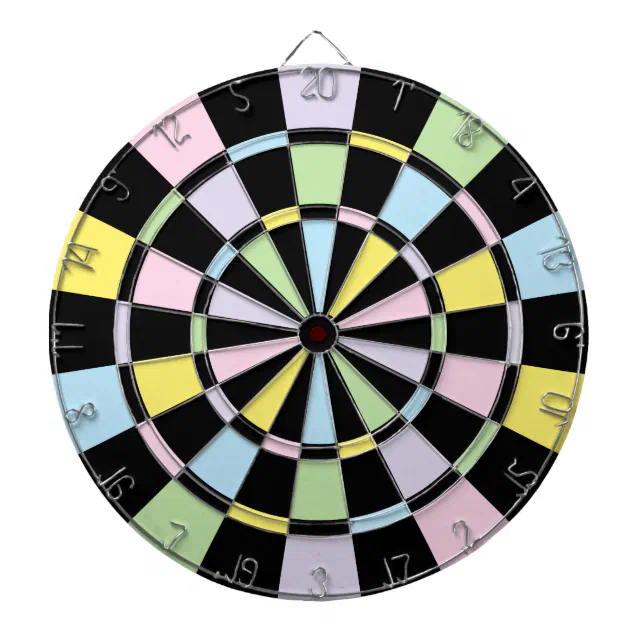 Black And Pastel Colors Dart Board | Zazzle
