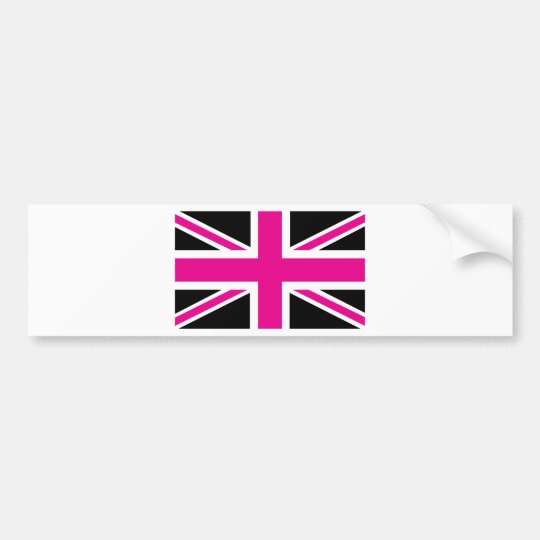 Black and Pink Classic Union Jack British(UK) Flag Bumper Sticker ...