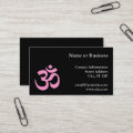 Black and Pink Om Symbol Business Card | Zazzle