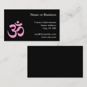 Black and Pink Om Symbol Business Card | Zazzle
