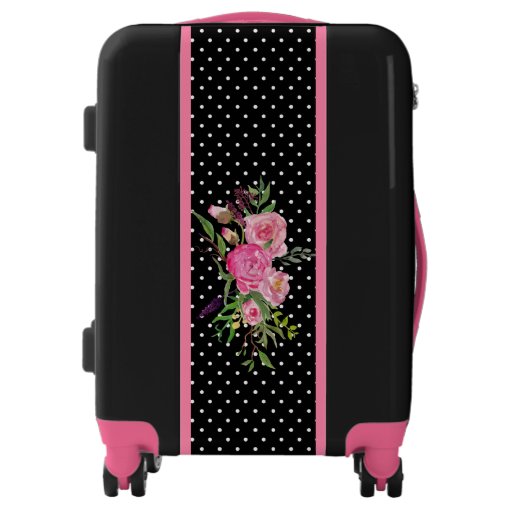Black and Pink Pretty Ugo Luggage | Zazzle