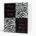 Black and Pink Zebra Print Baby Book 3 Ring Binder | Zazzle