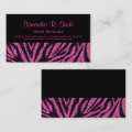 Black and Pink Zebra Professional Business Card | Zazzle