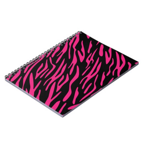 Black and Pink Zebra Stripe Spiral Notebook | Zazzle