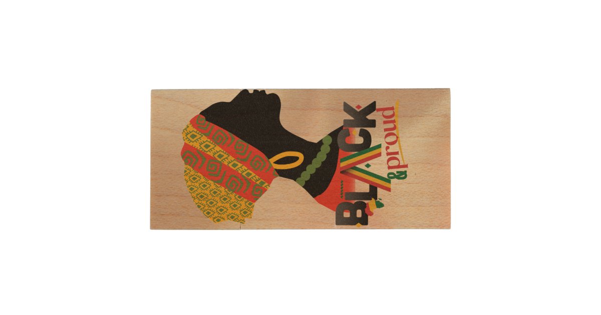 Black And Proud African American Girl Wood Flash Drive | Zazzle