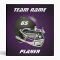 Black and Purple Football Helmet Playbook Binder | Zazzle