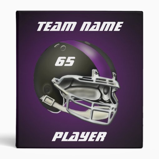 Black and Purple Football Helmet Playbook Binder | Zazzle