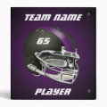 Black and Purple Football Helmet Playbook Binder | Zazzle