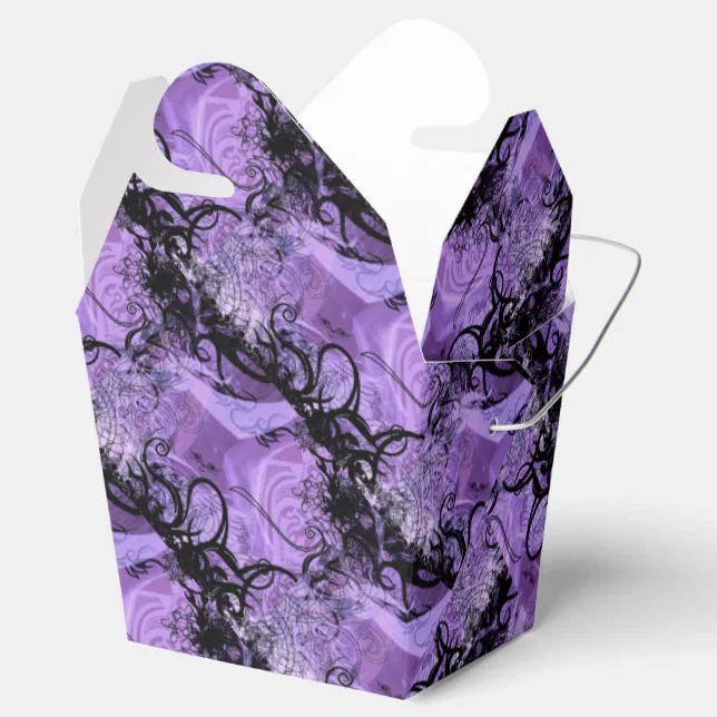 Black and Purple Tiled Pattern Take Out Favor Box | Zazzle