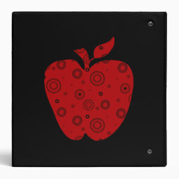 Black and Red Apple Teacher's Class Planner 3 Ring Binder | Zazzle