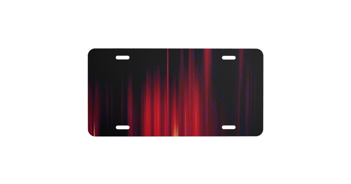 Black And Red Blurred Lines License Plate | Zazzle