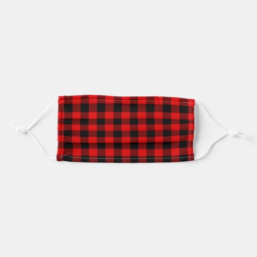 Black And Red Buffalo Lumberjack Plaid Checks Adult Cloth Face Mask ...