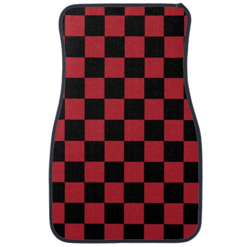 Black And Red Checker Car Mats Set Of 4 | Zazzle