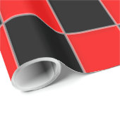 Black and Red Checker Wrapping Paper | Zazzle