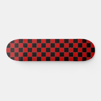 Black and Red Checkered Skateboard | Zazzle