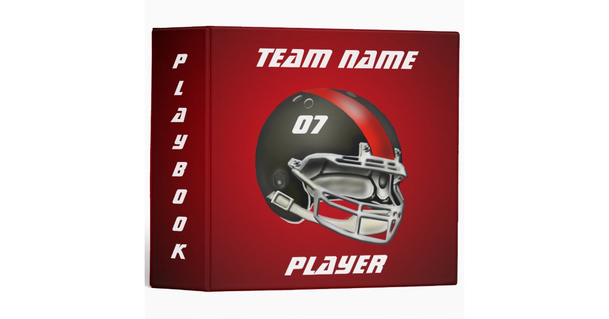 Black and Red Football Helmet Binder | Zazzle