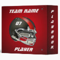 Black and Red Football Helmet Binder | Zazzle