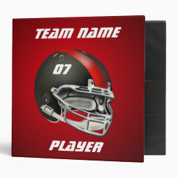 Black and Red Football Helmet Binder | Zazzle