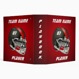 Black and Red Football Helmet Binder | Zazzle