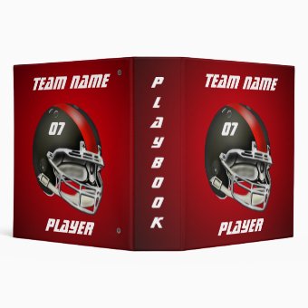 Black and Red Football Helmet Binder | Zazzle