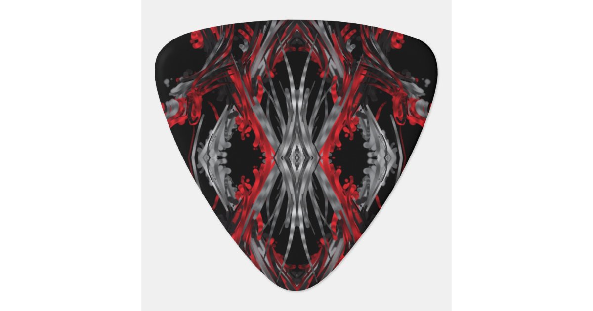 Black and red guitar pick | Zazzle