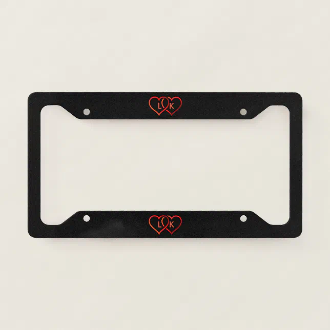 Black And Red Hearts License Plate Frame | Zazzle