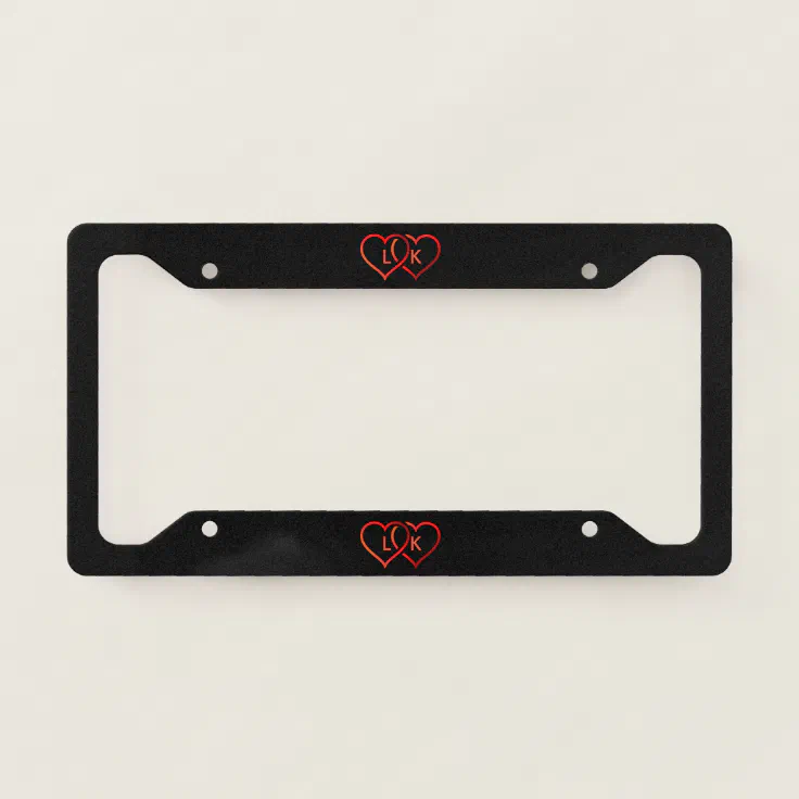 Black And Red Hearts License Plate Frame | Zazzle