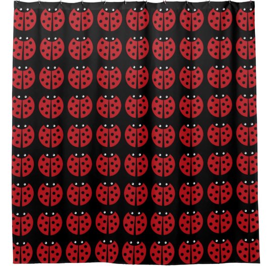 Black and Red Ladybug Shower Curtain | Zazzle.com