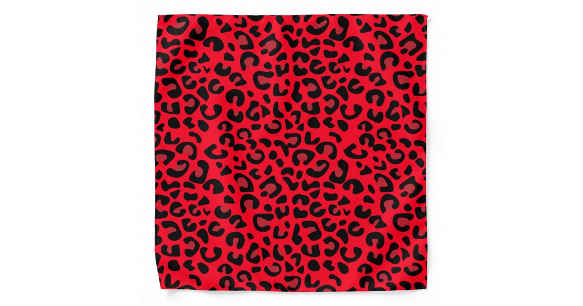 Black and Red Leopard Animal Print Bandana | Zazzle