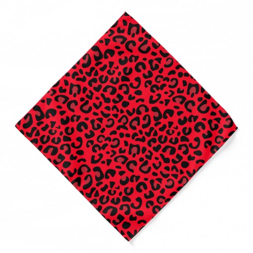 Black and Red Leopard Animal Print Bandana | Zazzle