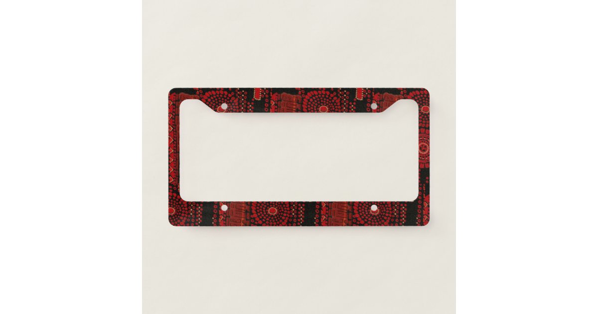 Black and Red Moderne License Plate Frame | Zazzle