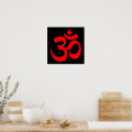 Black and Red Om Symbol Poster | Zazzle