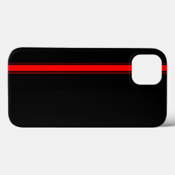 Black and Red Racing Stripe Case-Mate iPhone Case | Zazzle