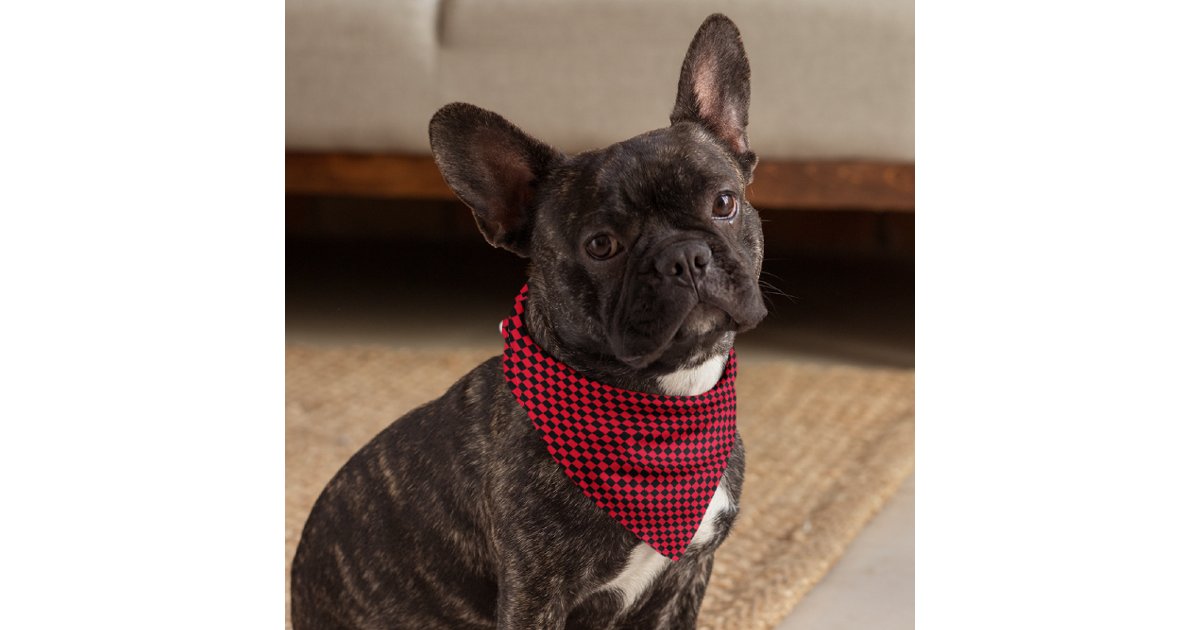 black and red - retro checkerboard bandana | Zazzle