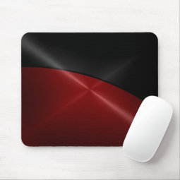 Black and Red Shiny Stainless Steel Metal Mouse Pad | Zazzle