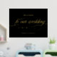 Black and Shiny Calligraphy Wedding Welcome Sign | Zazzle