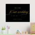 Black and Shiny Calligraphy Wedding Welcome Sign | Zazzle