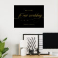 Black and Shiny Calligraphy Wedding Welcome Sign | Zazzle