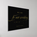 Black and Shiny Calligraphy Wedding Welcome Sign | Zazzle