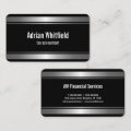 Black and Silver Bar Borders Horizontal Accountant Business Card | Zazzle