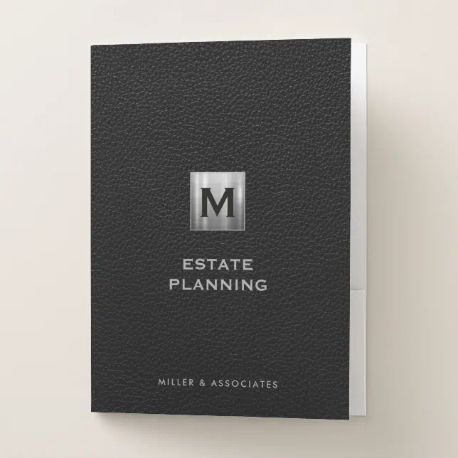 Black and Silver Estate Planning Pocket Folder | Zazzle