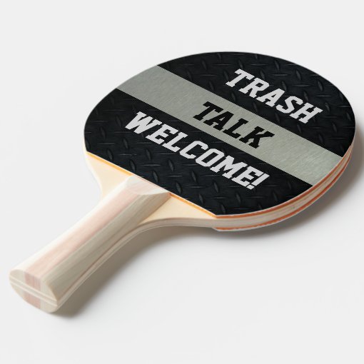 Black and Silver Funny Trash Talk Paddle | Zazzle