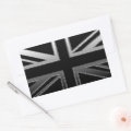 Black and Silver Gray Union Jack Flag Rectangular Sticker | Zazzle