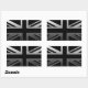 Black and Silver Gray Union Jack Flag Rectangular Sticker | Zazzle