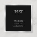 Black And Silver Modern Minimalist Professional Square Business Card ...