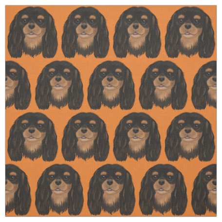 Cavalier Spaniel Mural Fabric | Zazzle.com