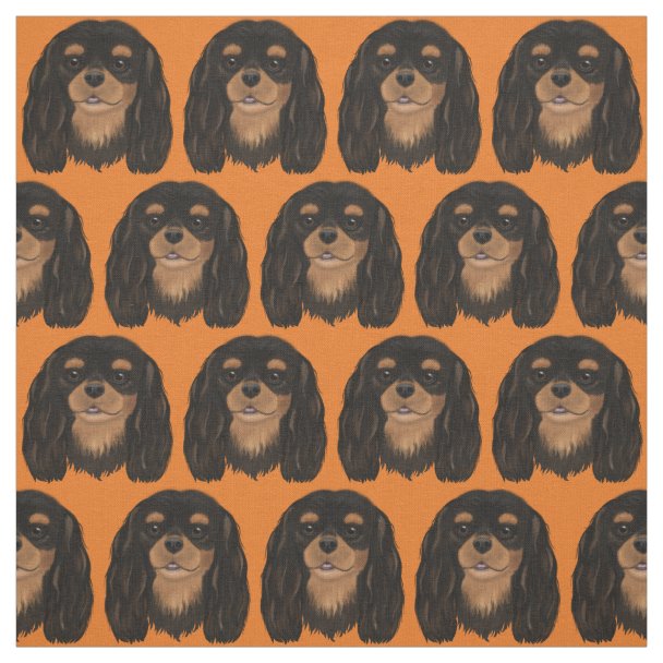 cavalier king charles spaniel fabric | Zazzle